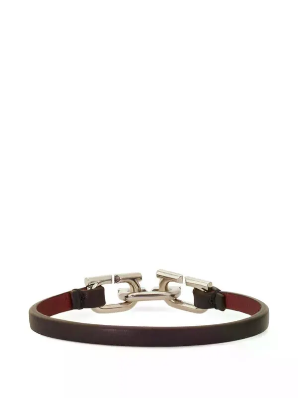 FERRAGAMO Gancini Leather Bracelet