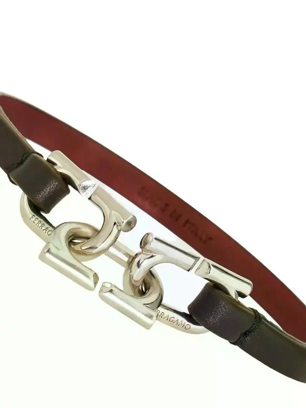 FERRAGAMO Gancini Leather Bracelet