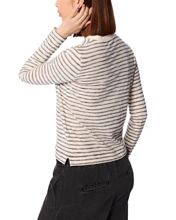 Whistles Stripe Crewneck Top - Ivory/multi