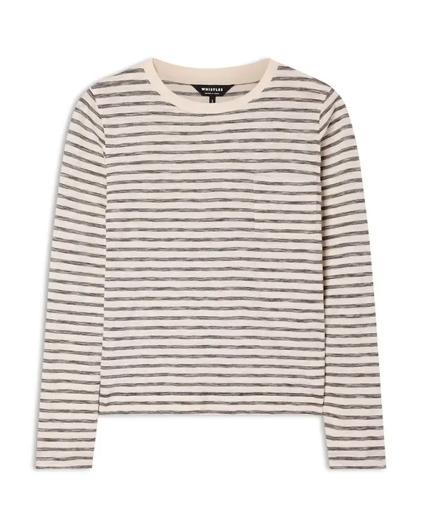 Whistles Stripe Crewneck Top - Ivory/multi