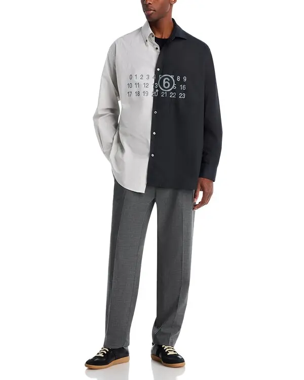 MAISON MARGIELA Two Tone Button Down Shirt