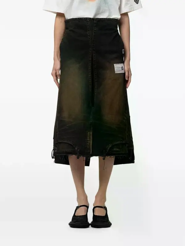 Mihara Yasuhiro Reversed Denim A-line Skirt