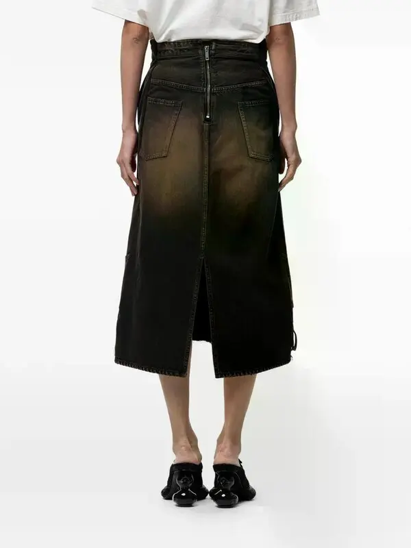 Mihara Yasuhiro Reversed Denim A-line Skirt