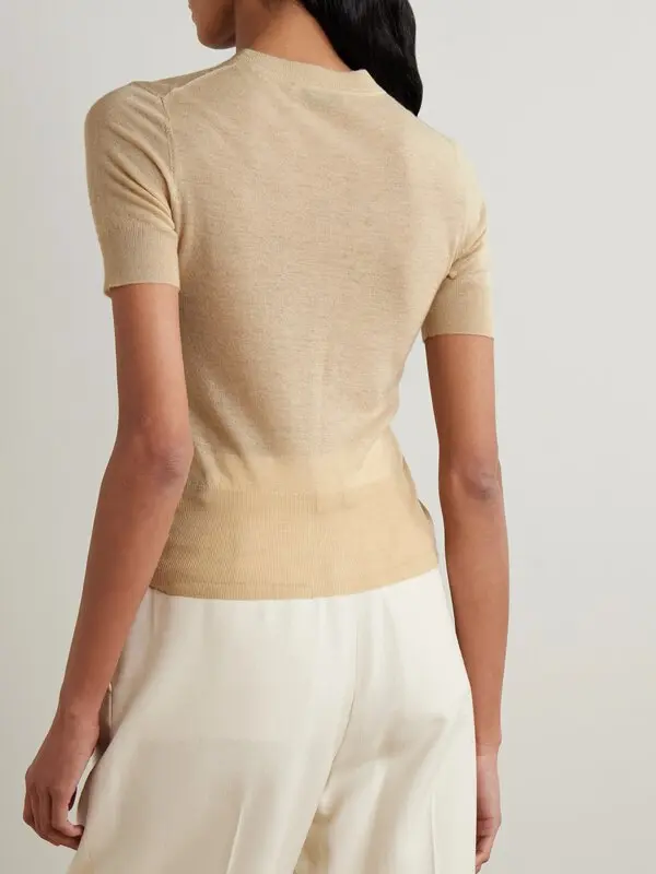 JOSEPH Cashair Cashmere Top - Beige