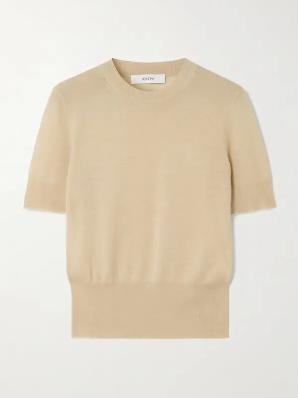 JOSEPH Cashair Cashmere Top - Neutrals