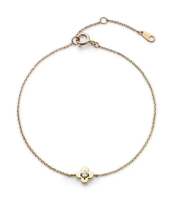 ANA LUISA Solid Yellow Gold Flower Bracelet - Gold/diamond
