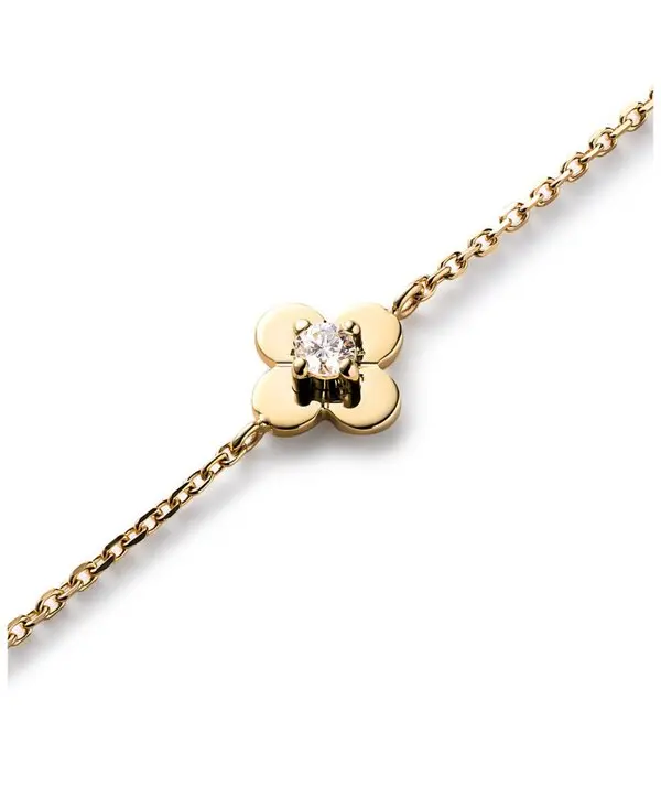 ANA LUISA Solid Yellow Gold Flower Bracelet - Gold/diamond