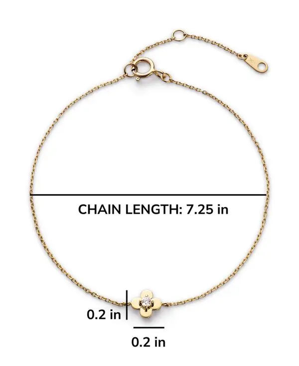 ANA LUISA Solid Yellow Gold Flower Bracelet - Gold/diamond