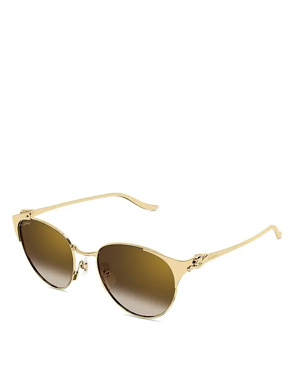CARTIER Round Sunglasses, 53mm - Gold/brown