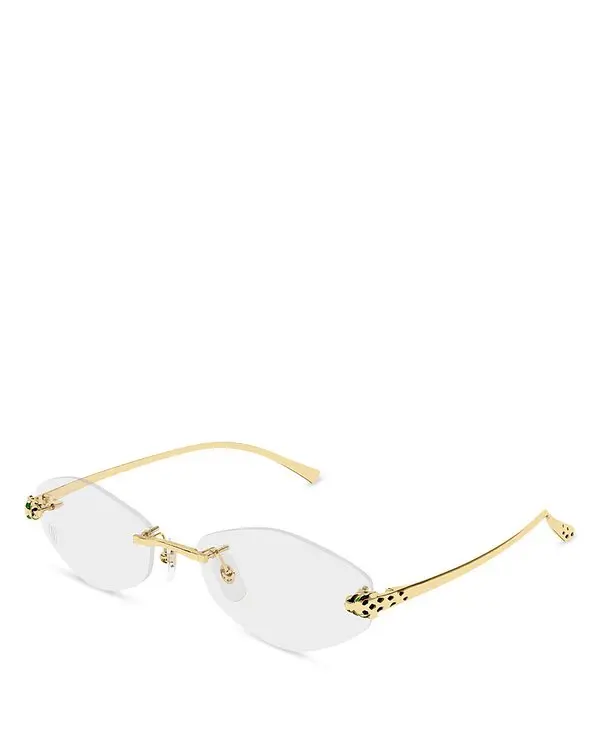 CARTIER Oval Glasses, 56mm - Gold/grey