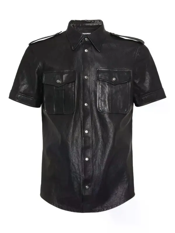 Dsquared2 Leather Shirt - Black