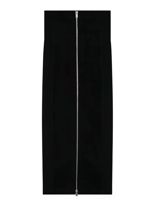 Erika Cavallini Long Skirt With Zip Fastening - Black