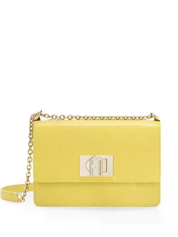 Furla 1927 Grained Leather Shoulder Bag - Yellow