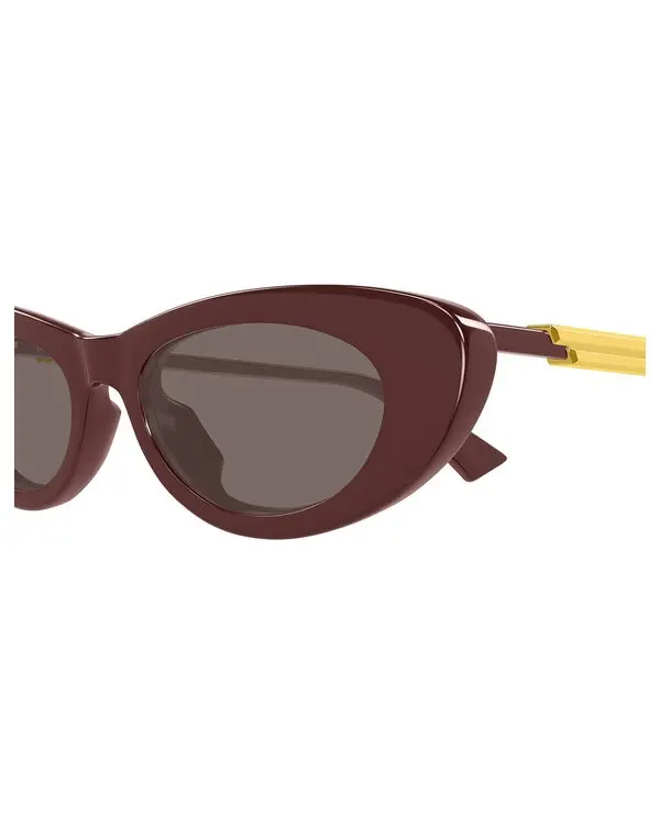 Bottega Veneta Cat Eye Sunglasses, 51mm - Burgandy