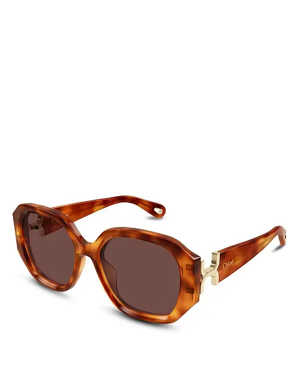 Chloé Rectangular Sunglasses, 56mm - Havana/brown
