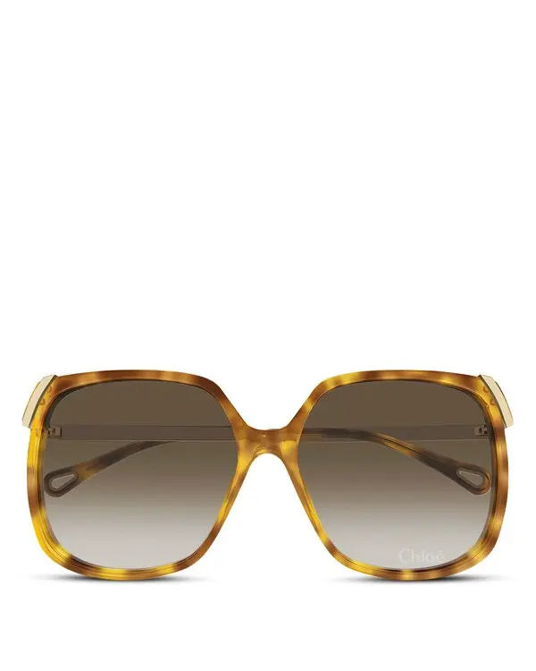 Chloé Square Sunglasses, 60mm - Havana/green
