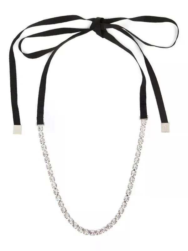 MAISON MARGIELA Rhinestone-bow Necklace - Silver