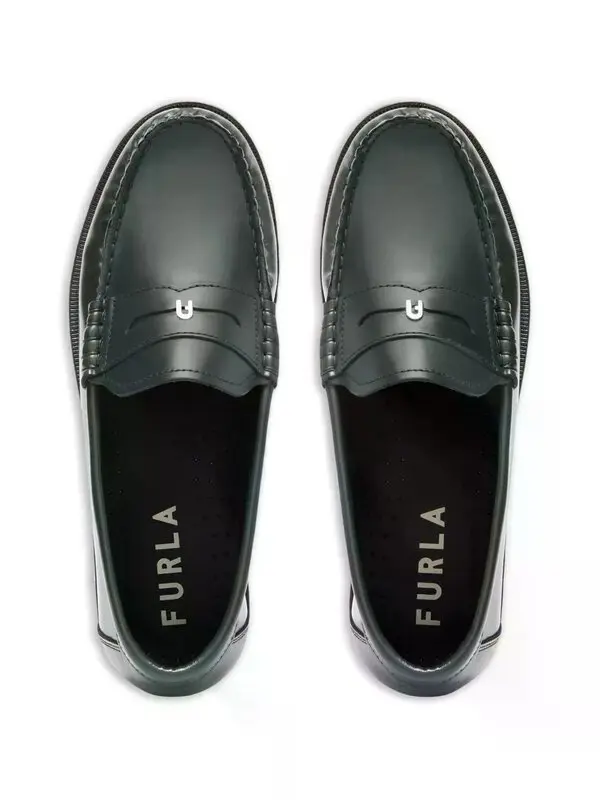 Furla College Leather Loafers
