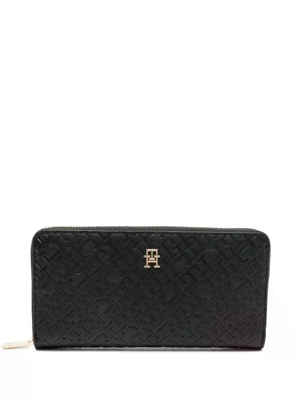 Tommy Hilfiger Monogram Zip-around Wallet - Black