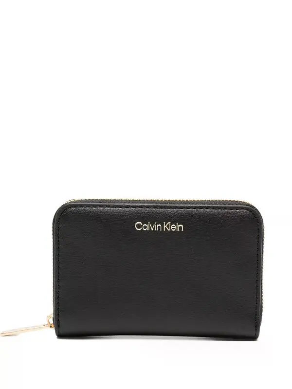 Calvin Klein Medium Foil-logo Zip-around Wallet - Black