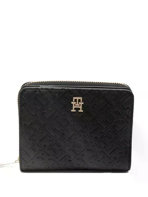 Tommy Hilfiger Patterned Zip Wallet - Black