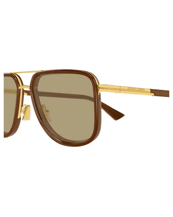 Bottega Veneta Pilot Sunglasses, 56mm