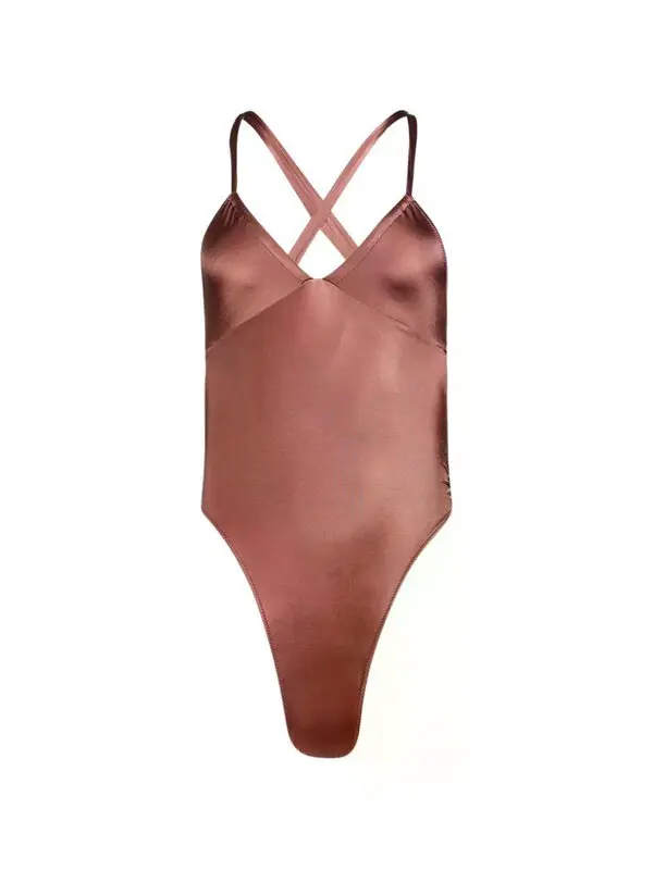 TROPIC OF C Solana Cross-strap Swimsuit - Brown