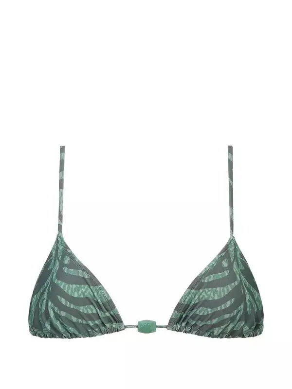 TROPIC OF C Equator Zebra-print Bikini Top - Grey