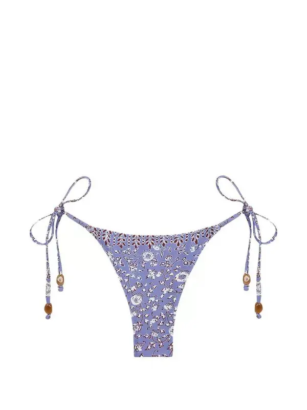 TROPIC OF C Praia Floral-print Bikini Bottom - Purple