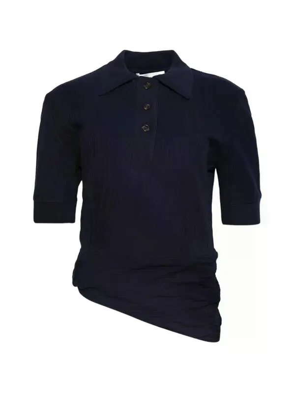 Victoria Beckham Twist-detail Polo Top - Blue