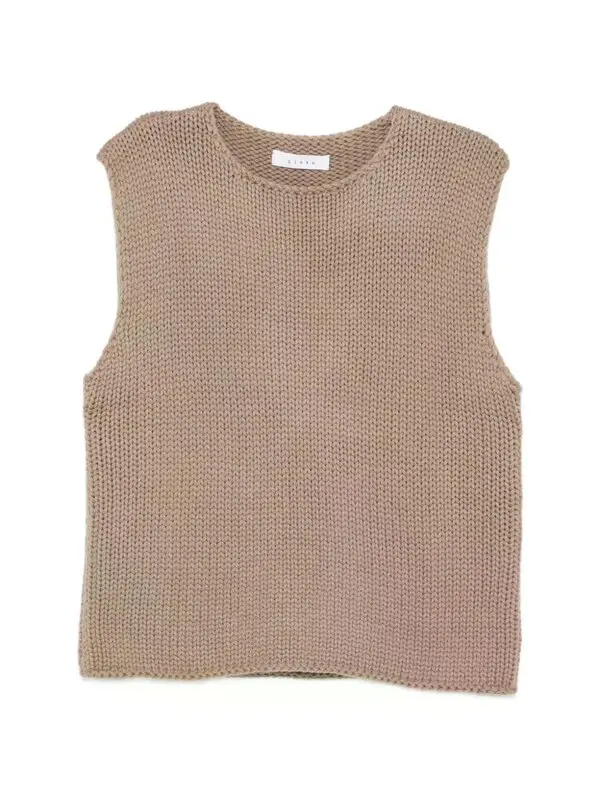 LISKA Round-neck Knit Vest - Neutrals