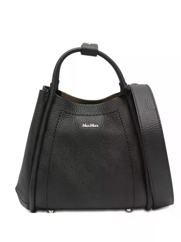 Max Mara Xs Marines Leather Tote Bag - Black
