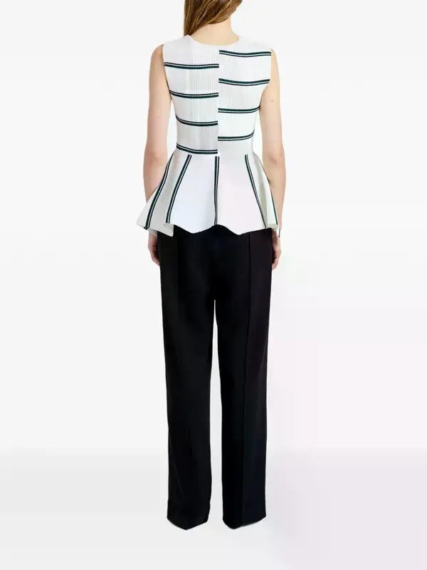 Proenza Schouler Eugenie Striped Ribbed Knit Top - White