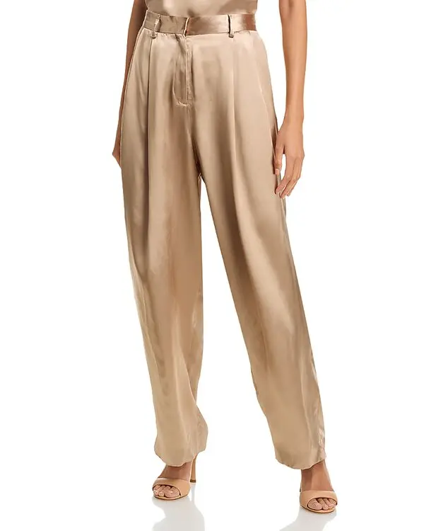 Fabiana Filippi Satin Pleated Pants - Acero