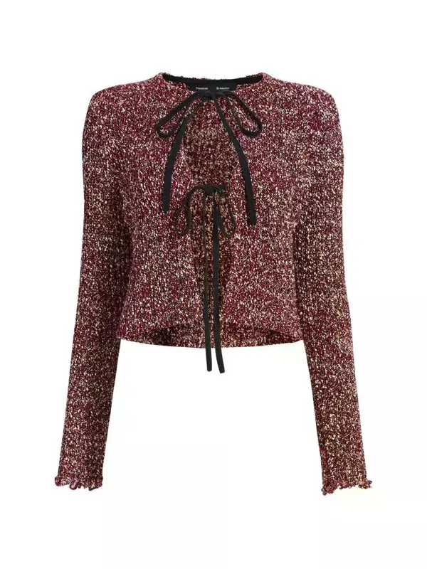 Proenza Schouler Colette Ruffled Tie Cardigan - Red