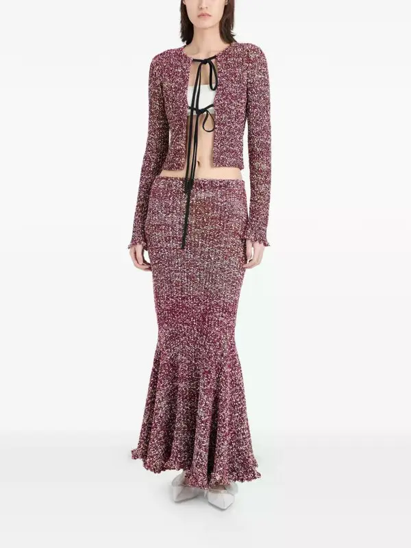 Proenza Schouler Colette Ruffled Tie Cardigan - Red