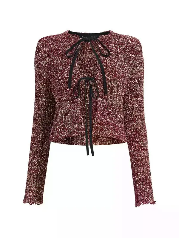 Proenza Schouler Colette Ruffled Tie Cardigan - Red