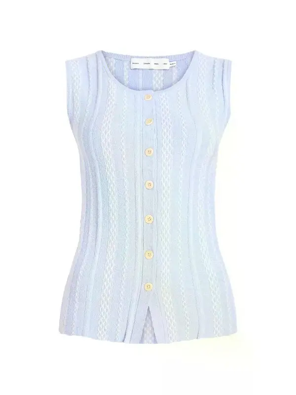 Proenza Schouler White Label Alyna Textured Knit Vest - Blue