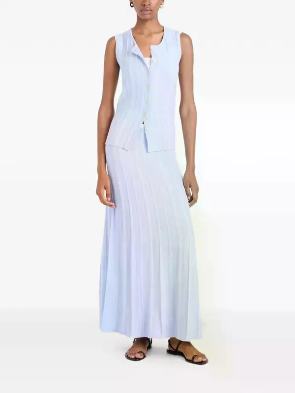 Proenza Schouler White Label Alyna Textured Knit Vest - Blue