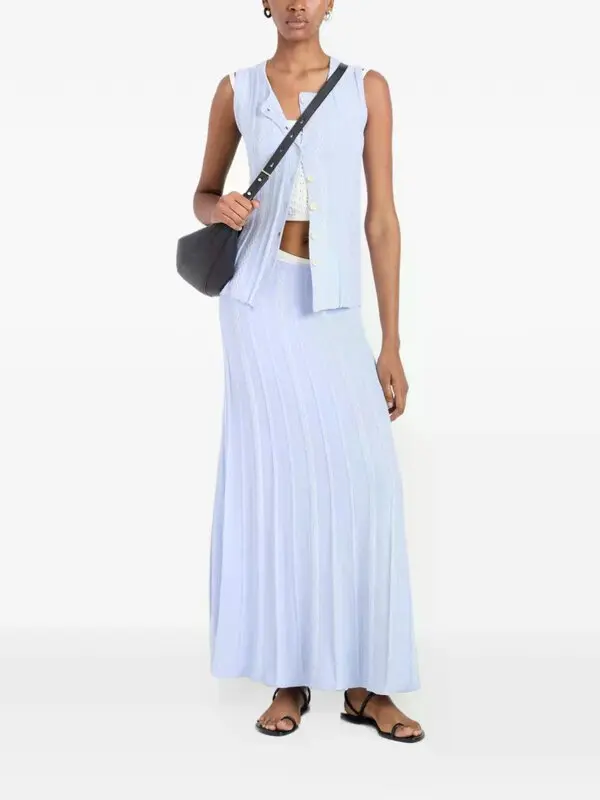 Proenza Schouler White Label Alyna Textured Knit Vest - Blue