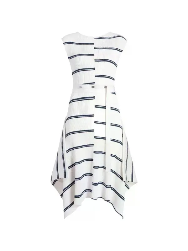 Proenza Schouler Artemis Striped Midi Dress - White