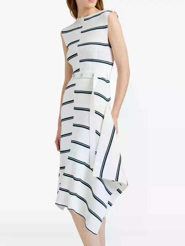 Proenza Schouler Artemis Striped Midi Dress - White