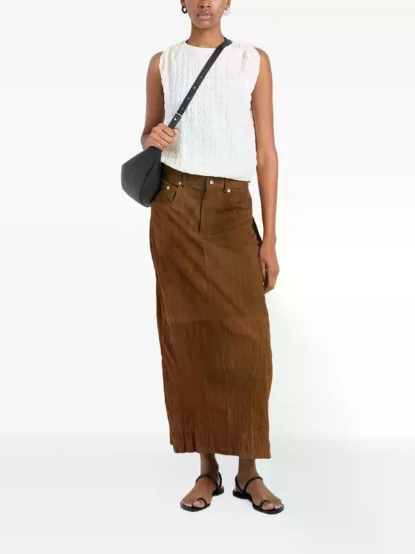 Proenza Schouler White Label Nayah Textured Skirt - Brown