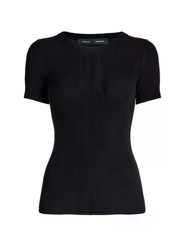 Proenza Schouler Ribbed Knit T-shirt - Black