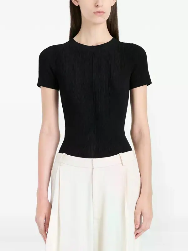 Proenza Schouler Ribbed Knit T-shirt - Black