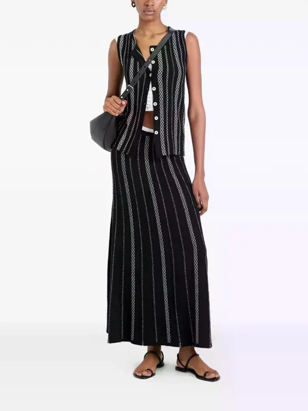 Proenza Schouler White Label Alyna Textured Knit Vest - Black