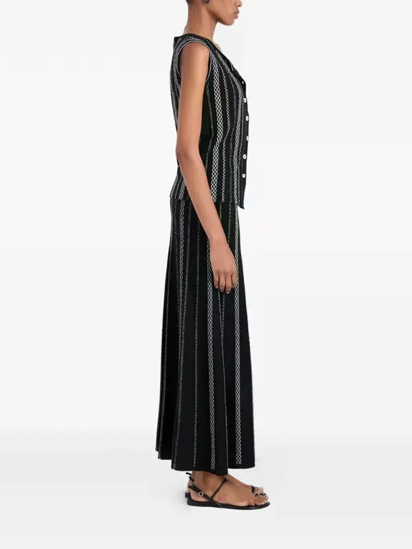 Proenza Schouler White Label Alyna Textured Knit Vest - Black