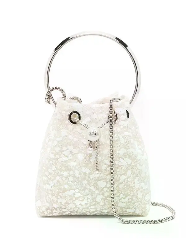 JIMMY CHOO Bon Bon Ring-handle Chain Tote Bag - Neutrals