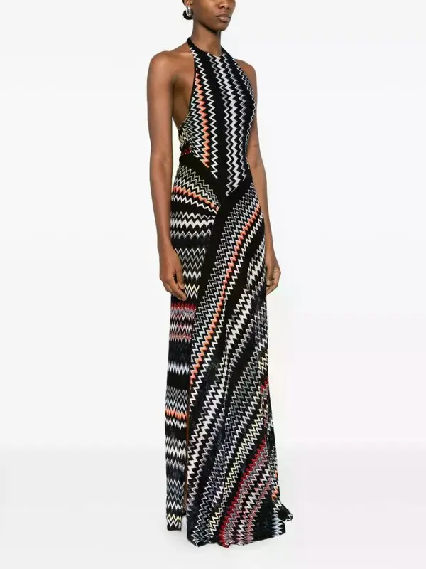 blue and black white and gold dress illusion Strapless Chevron Maxi Dress Long Pockets Colorblock Tube Sundress Sum –  Hot Southern Mess Boutique main image 0