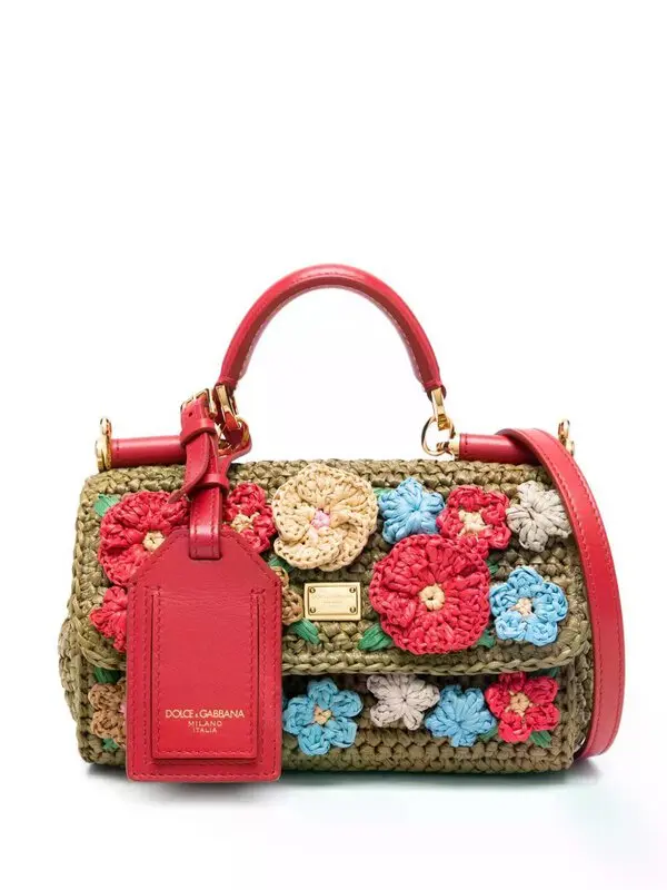 Dolce & Gabbana My Sicily Raffia Crochet Tote Bag - Green